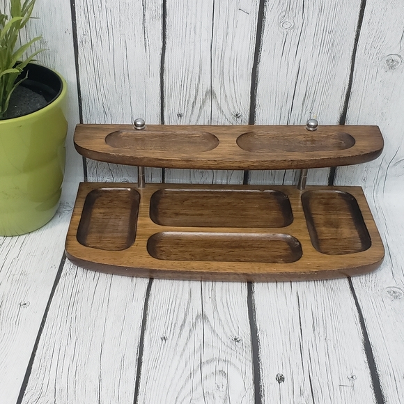 Unique Vintage | Other | Midcentury Modern Wooden Valet Tray Jewelry ...